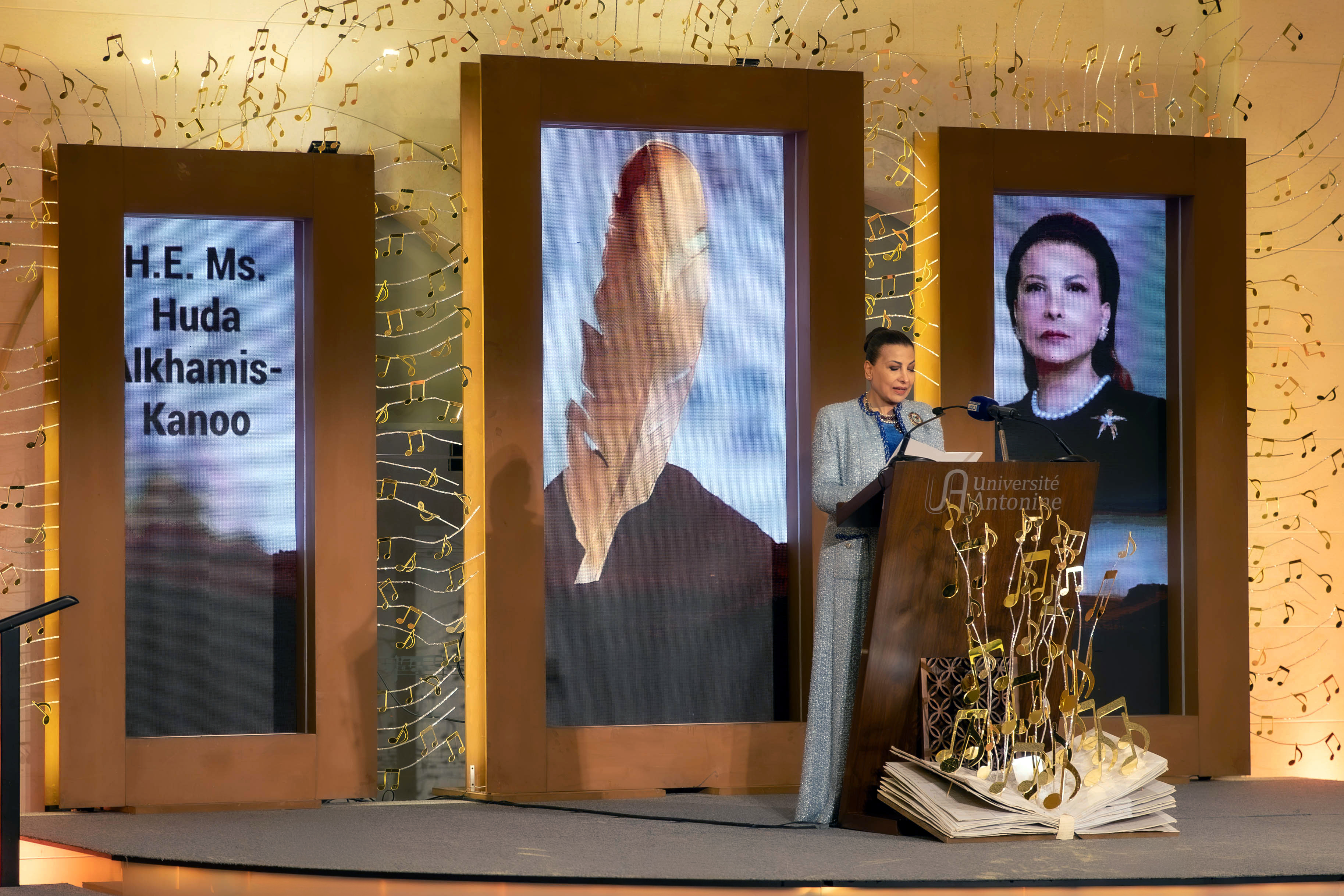 Antonine University Honors H.E. Huda Alkhamis-Kanoo With the Golden ...